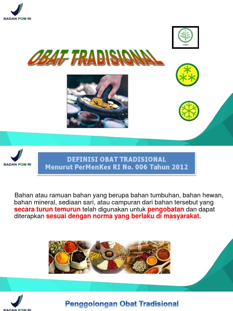 Materi 1 Obat Tradisional Bpom Ri Pdf