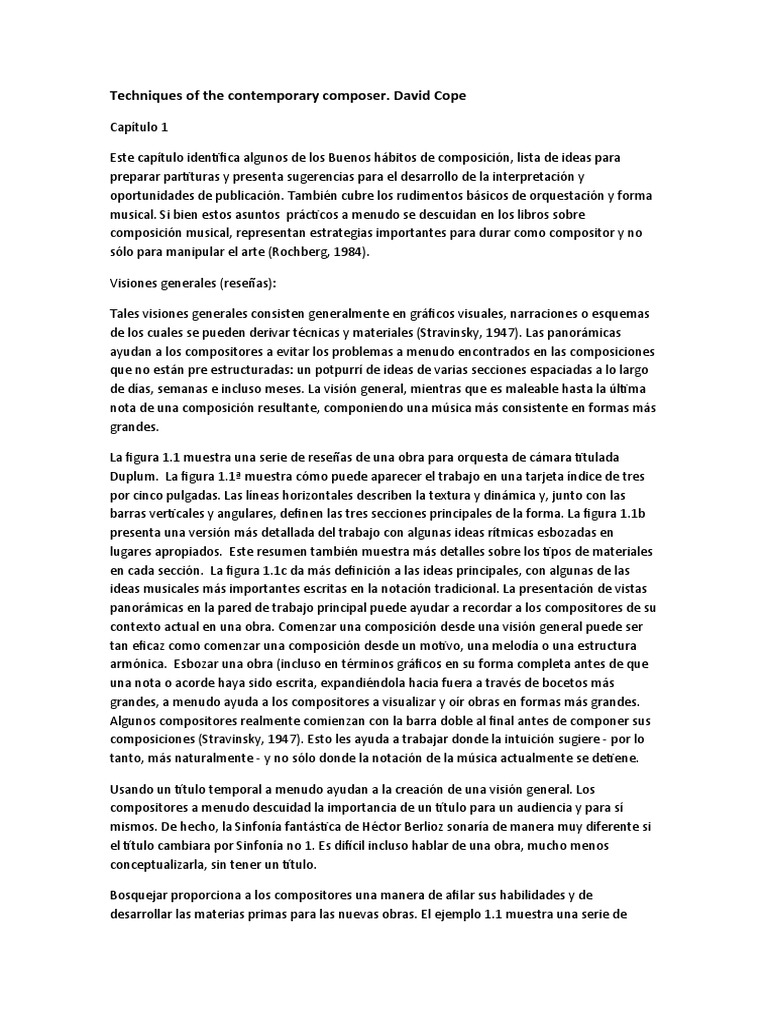 Techniques of The Contemporary Composer | PDF | Composiciones Musicales ...
