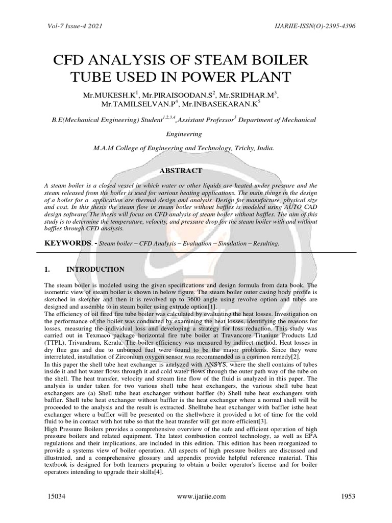 CFD Analysis of Power Plant Boiler | PDF | Boiler | Fluid Dynamics