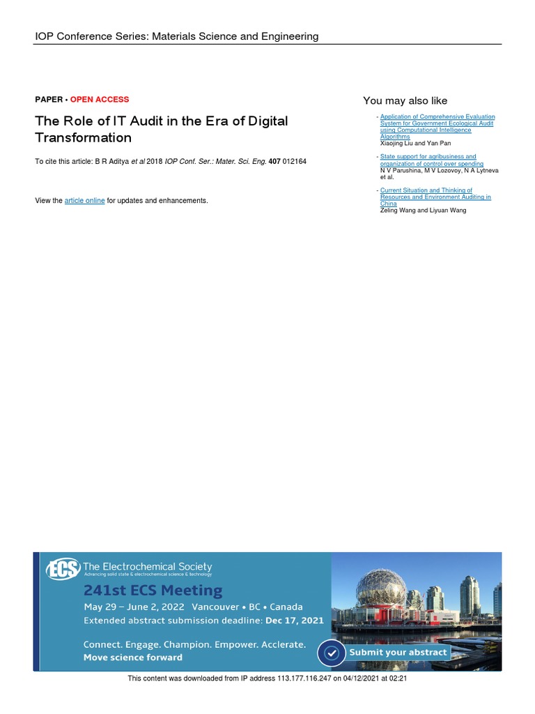 IT Audit in Digital Transformation | PDF | Audit | Financial Audit