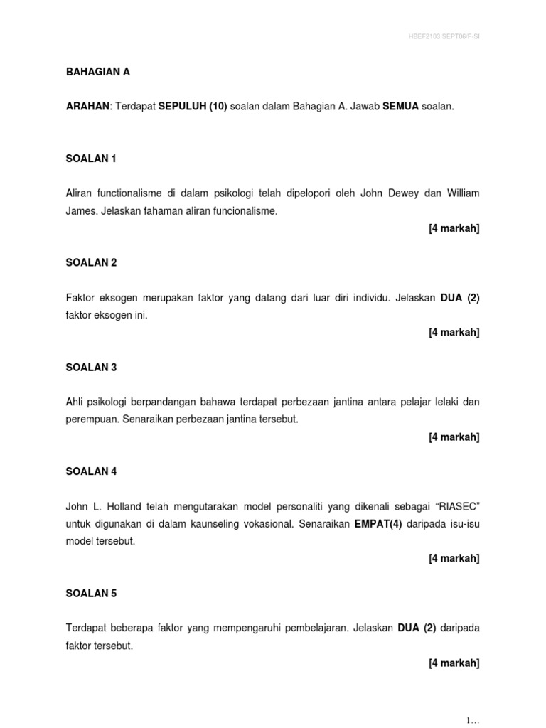 HBEF2103 BM Psikologi Pendidikan 3 | PDF