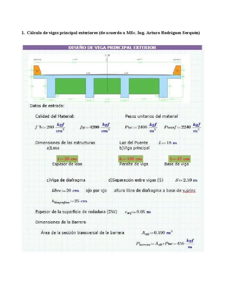 Viga Externa Puente Tipo Viga Losa Pdf