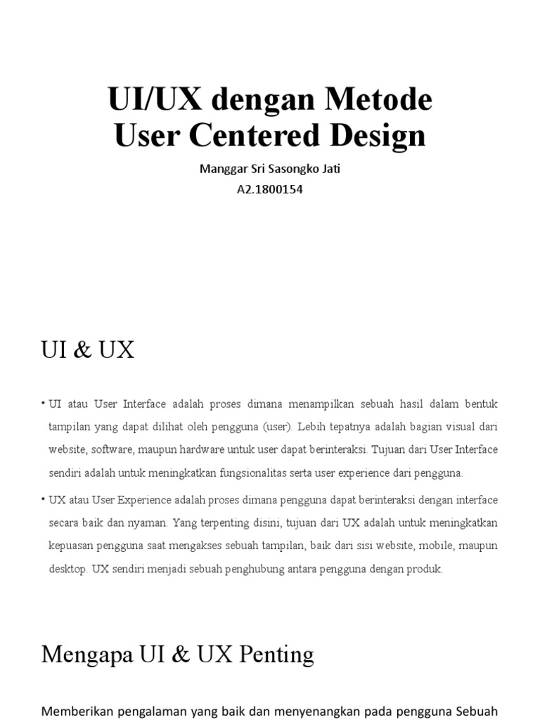 Panduan UI/UX dengan UCD | PDF