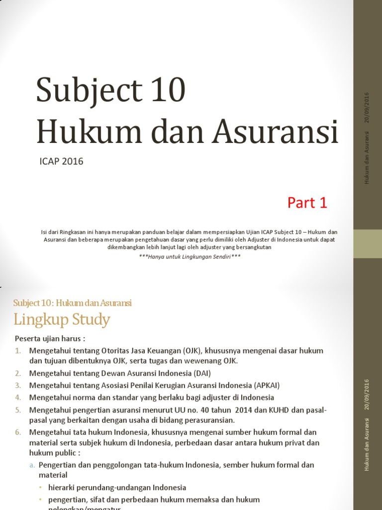 Subject 10 - Materi Tutorial Ujian ICAP 2016 | PDF