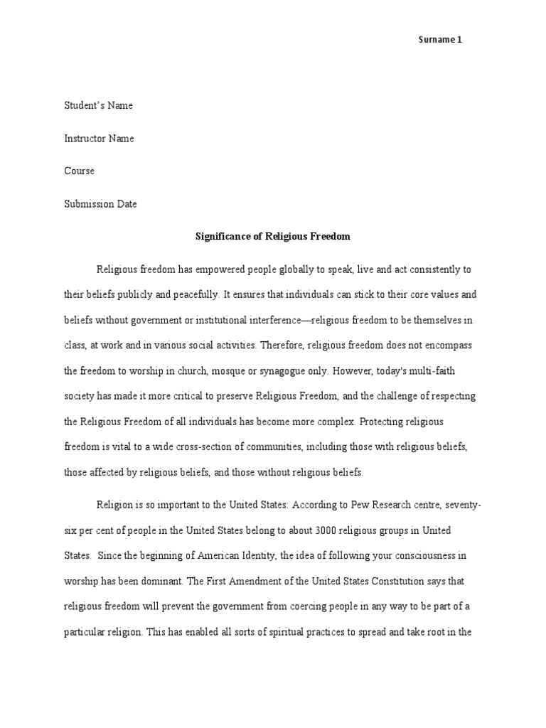 Importance of Religious Freedom in the U.S. | PDF | Freedom Of Religion ...
