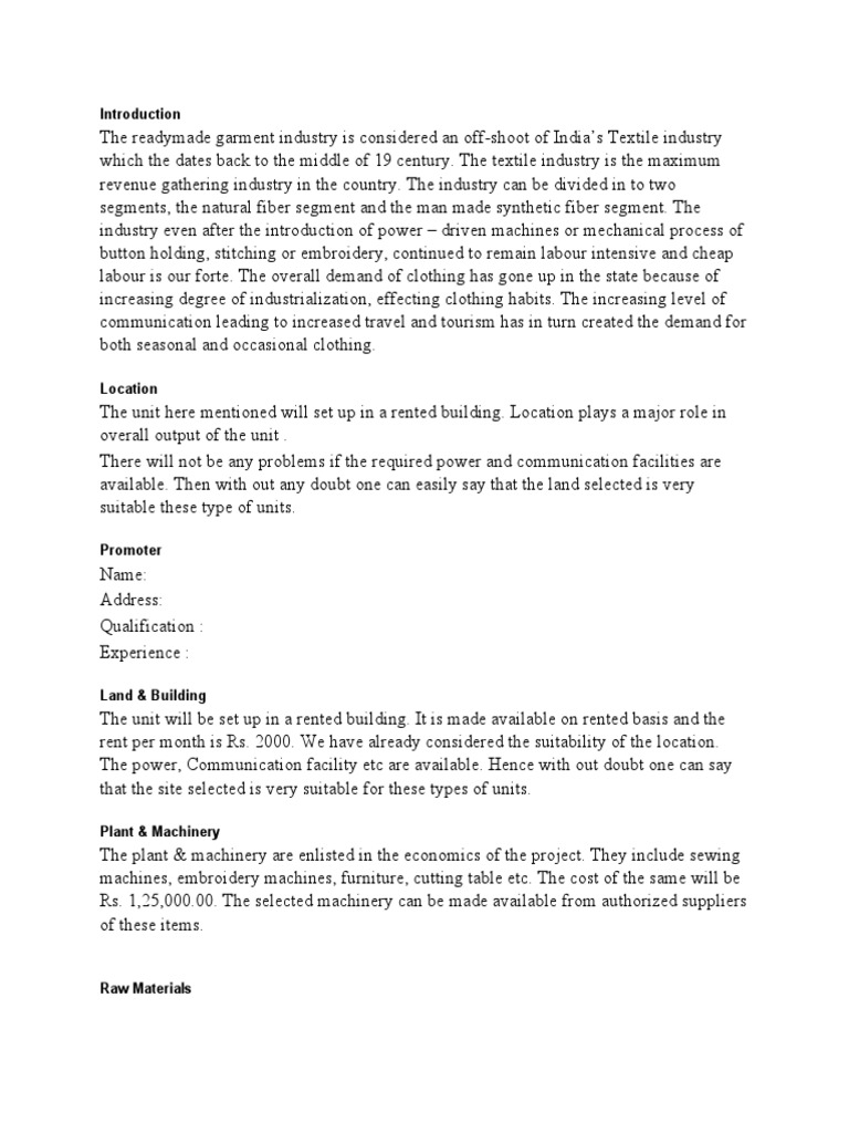 Project Report On MSME | PDF | Sewing | Clothing