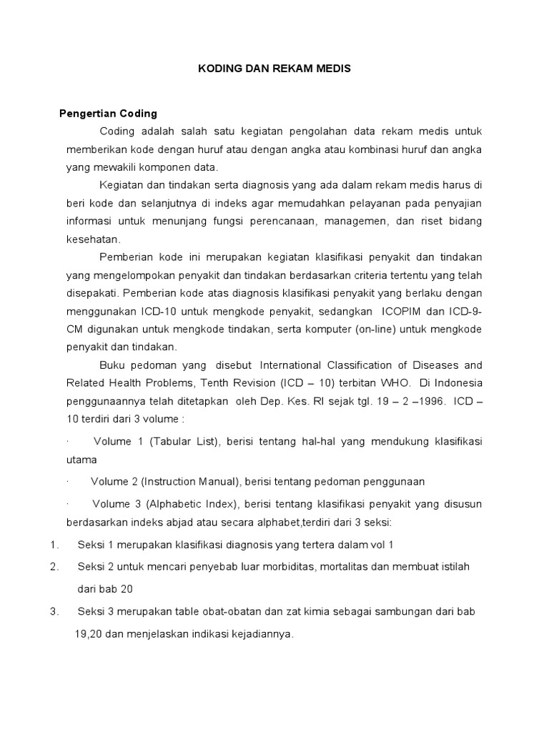 Koding Dan Rekam Medis | PDF | Bisnis | Pengembangan Diri