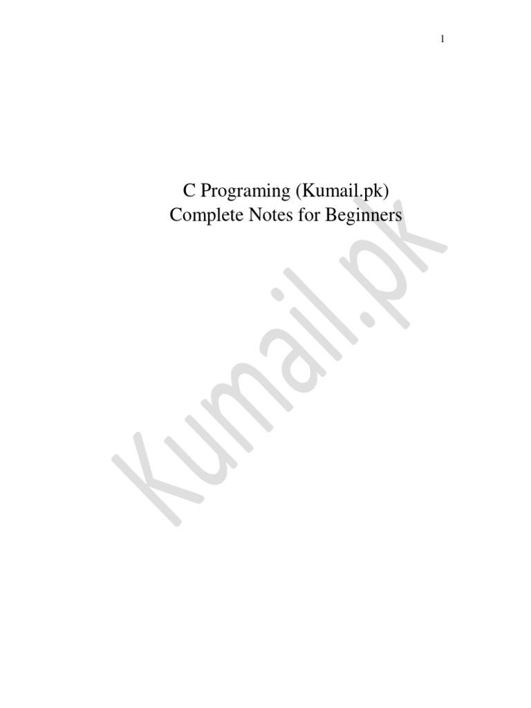 C Programing PDF Optimized Kumail | PDF | Computer Data Storage | Subroutine