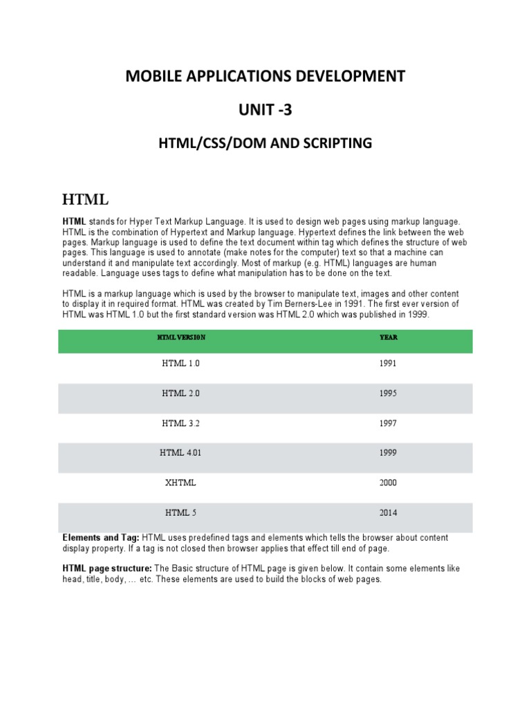 Unit 3 | PDF | Html | Html Element Unit 3 | PDF | Html | Html Element