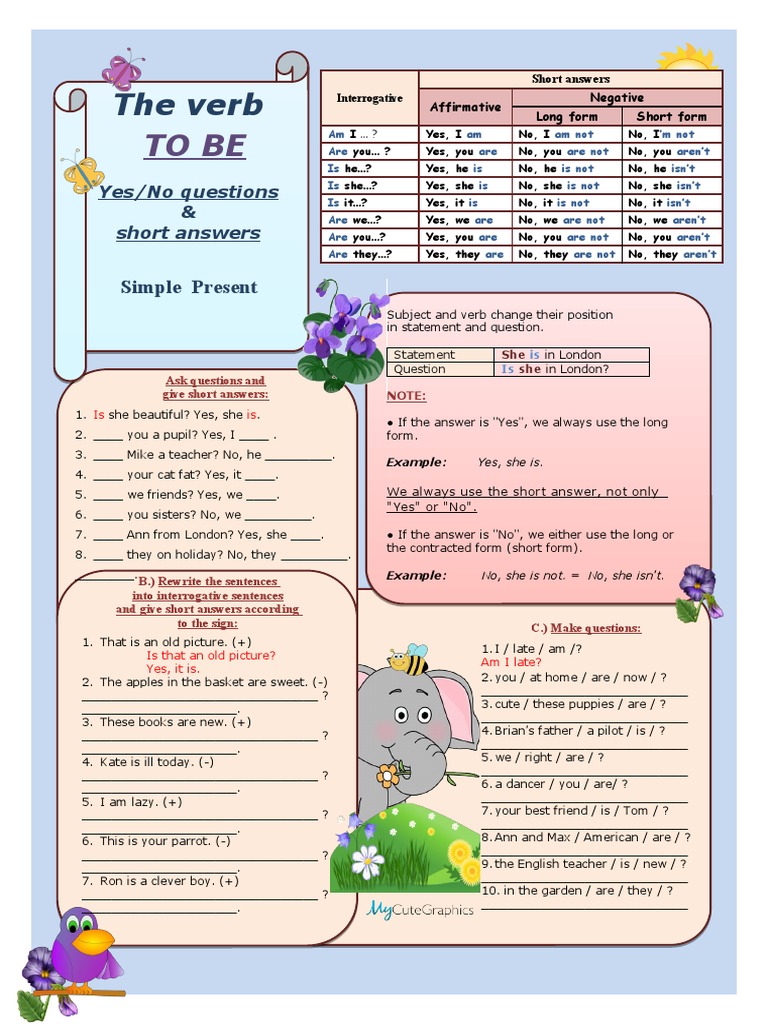 Verb To Be Question | PDF | Question | Language Mechanics