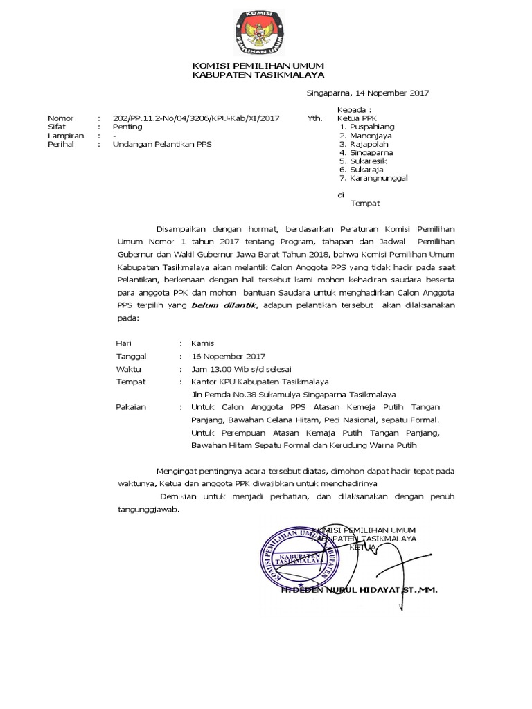 Undangan Pelantikan PPS | PDF