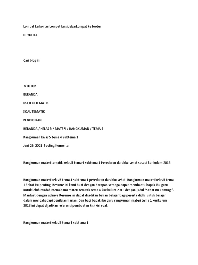 Kls 5 Tema 4 | PDF | Ilmu Sosial | Kajian Bahasa Asing