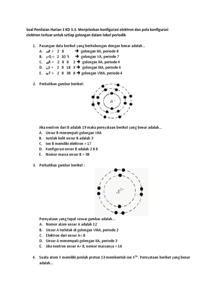 Latihan Soal Konfigurasi Elektron | PDF