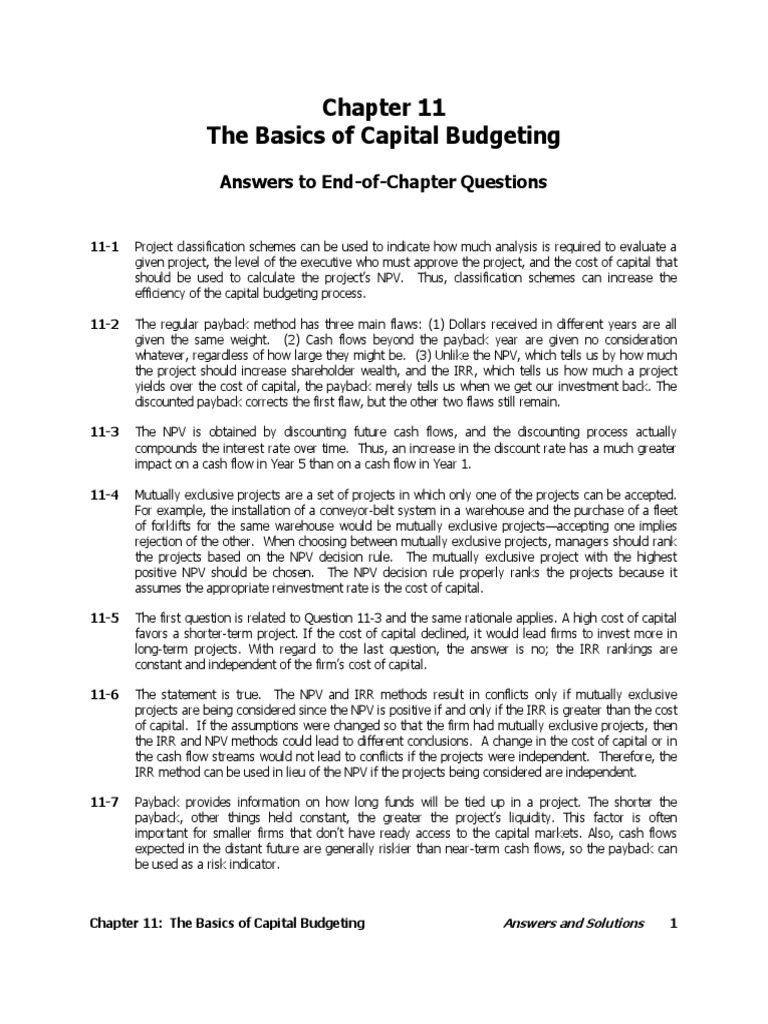 Capital Budgeting Basics | PDF | Capital Budgeting | Net Present Value