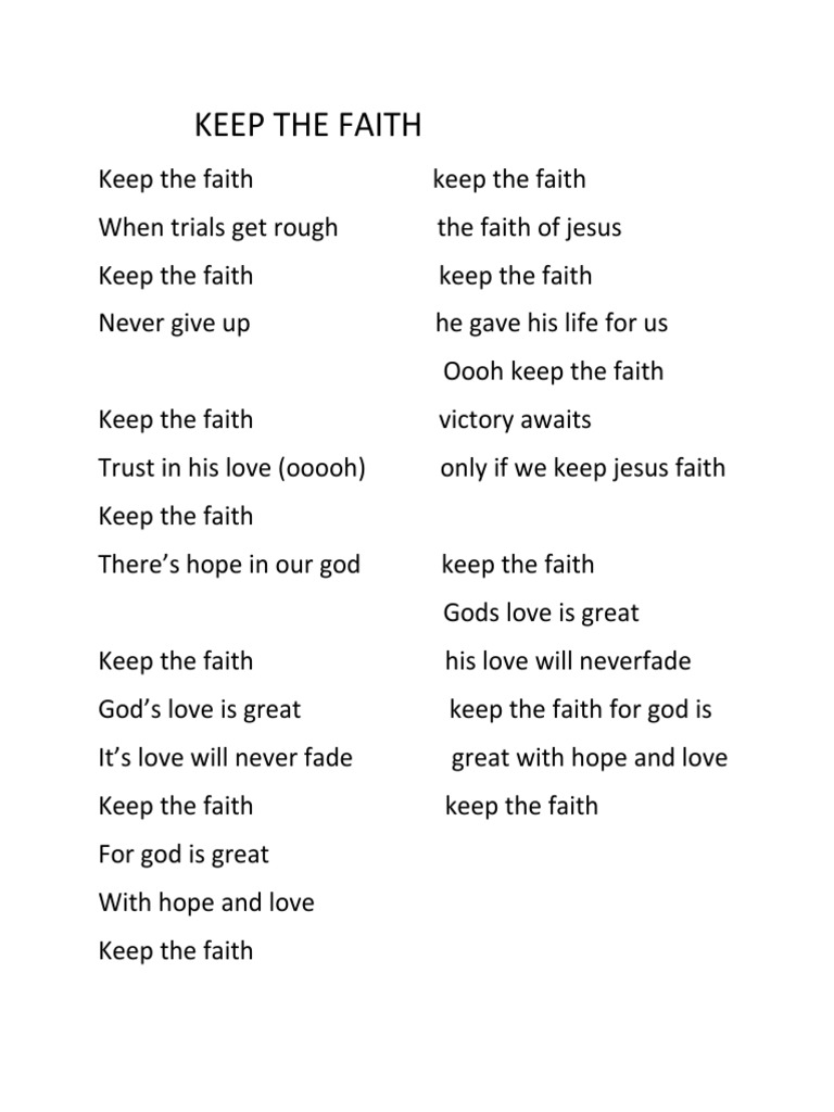 Keep The Faith | PDF
