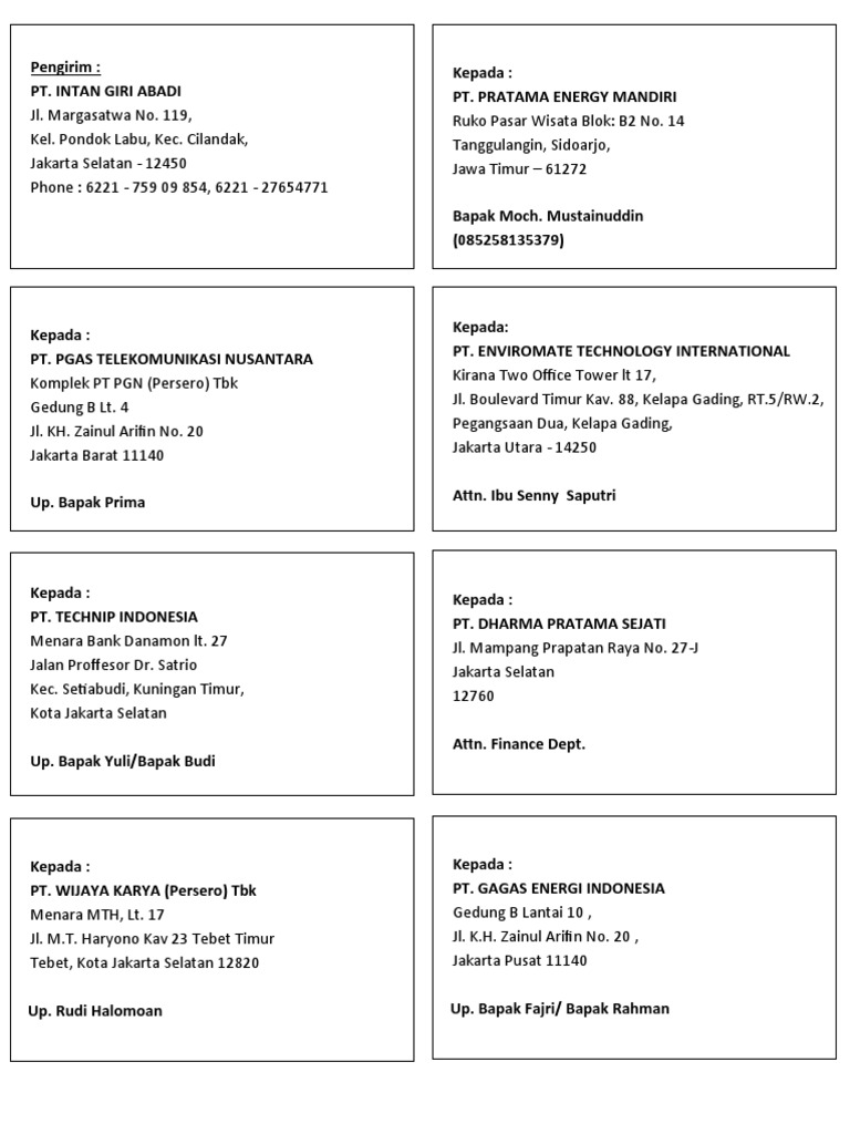 #Label Alamat Lengkap | PDF