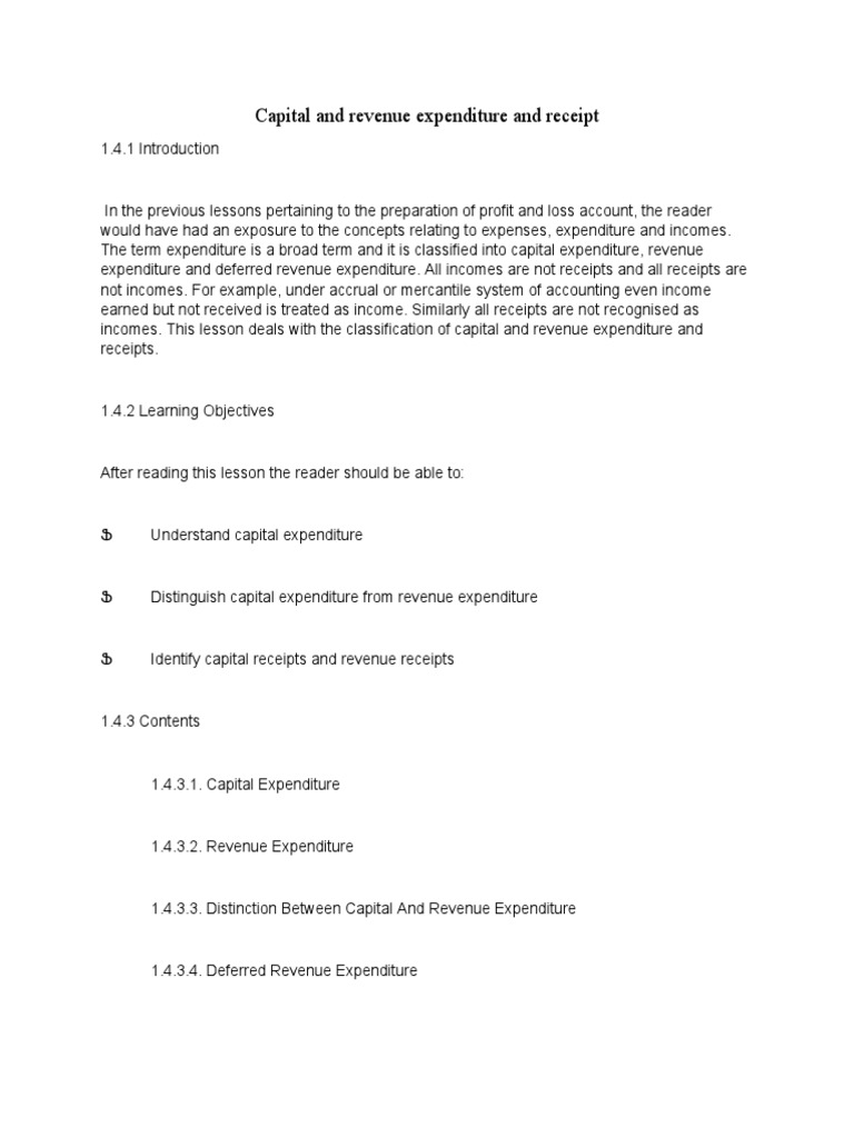 Expenditure and Receipt | PDF | Expense | Revenue