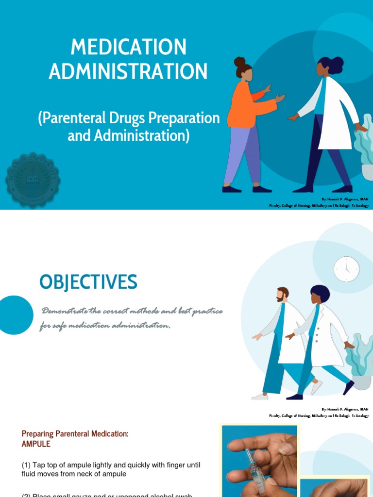 Parenteral Drug Administration Guide | PDF | Injection (Medicine) | Syringe