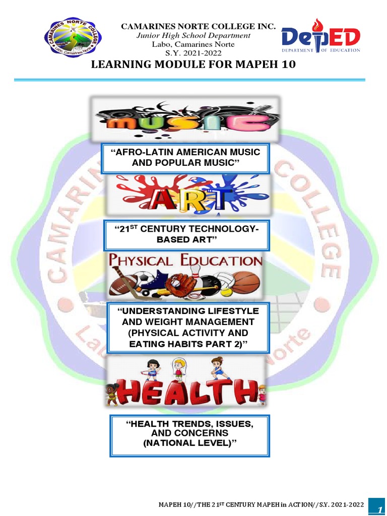 Mapeh 10 Module Q2 Sy 2021-22 | PDF | Physical Fitness | Strength Training