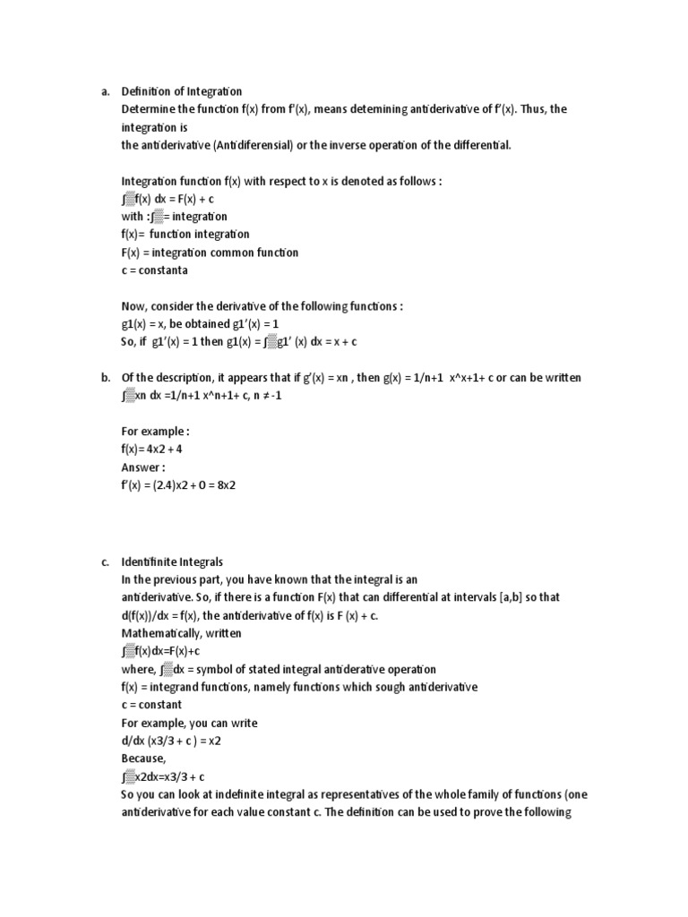 Definition of Integration | PDF