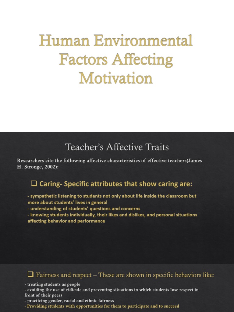 Human Environmental Factors Affecting Motivation | PDF