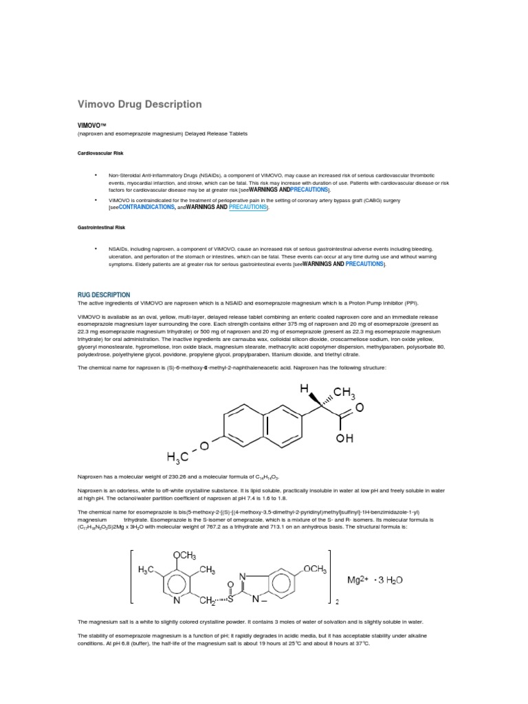 VIMOVO | PDF | Nonsteroidal Anti Inflammatory Drug | Aspirin