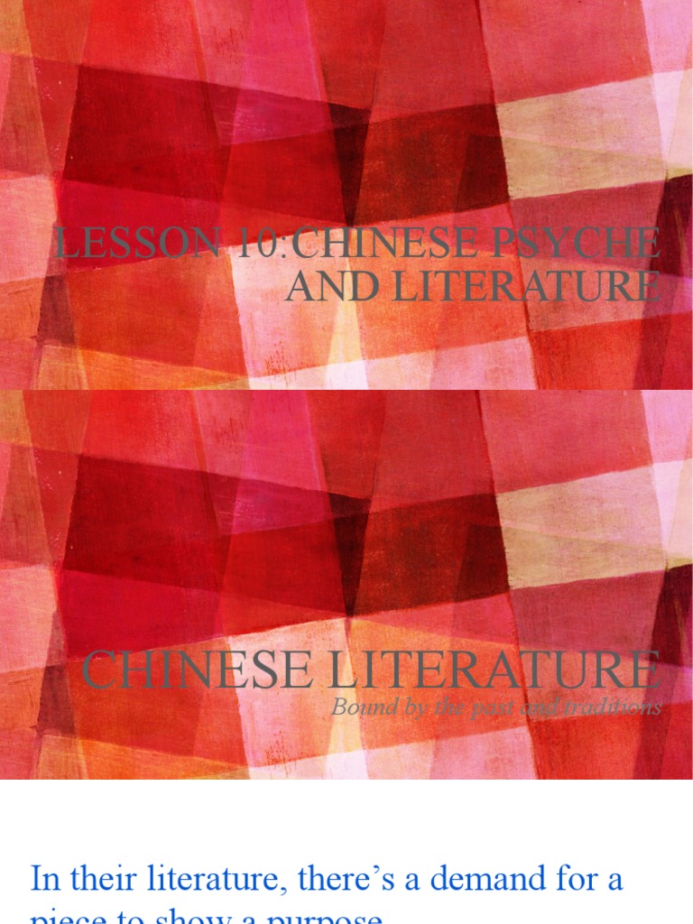 Lesson 10 Chinese Psyche and Literature | PDF | Confucianism | Noble ...