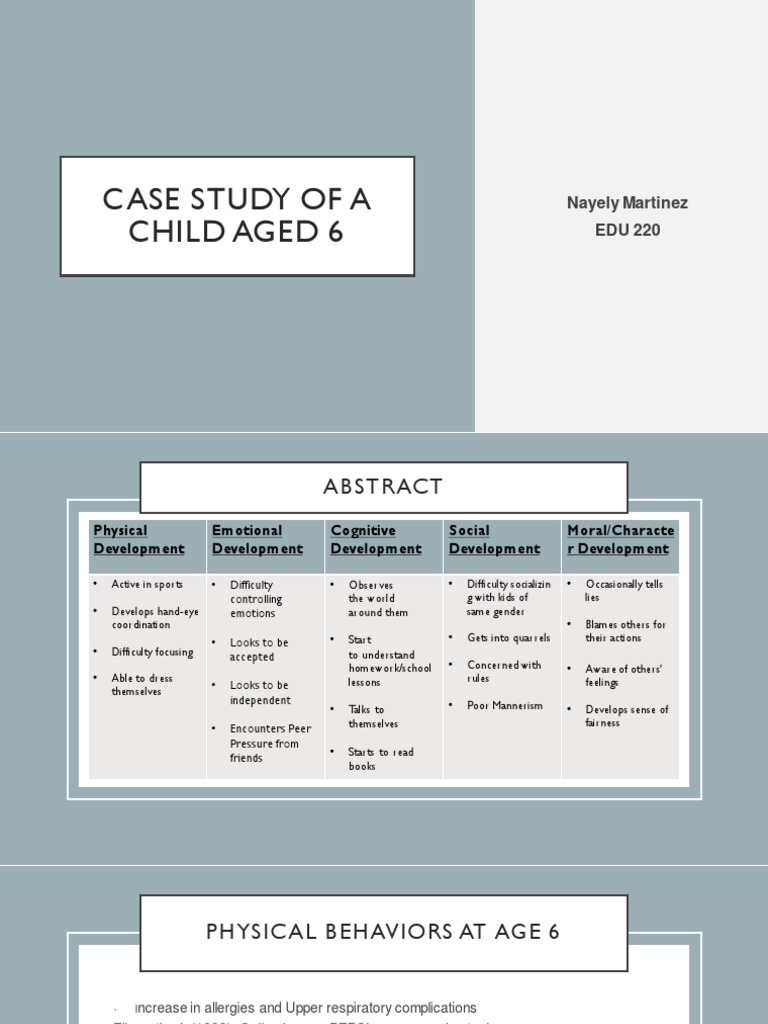 Case Study of Child Aged 6 - Copy 2 1 | PDF | Child Development ...