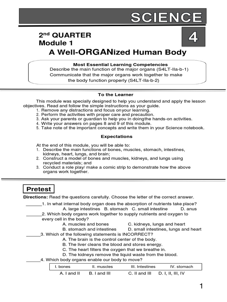Science 4 Q2 Week 1 | Download Free PDF | Human Body | Blood
