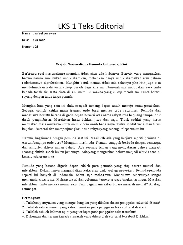 C 2 LKS 1 Teks Editorial | PDF