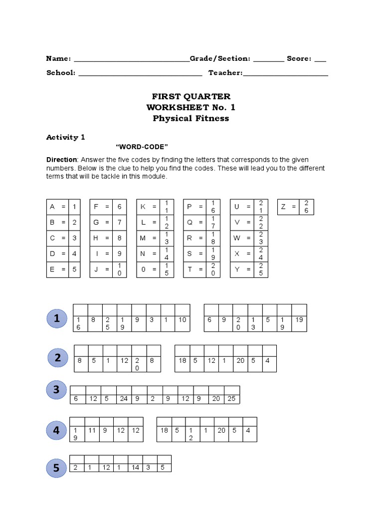 Worksheet Module 1 PE 9 | PDF