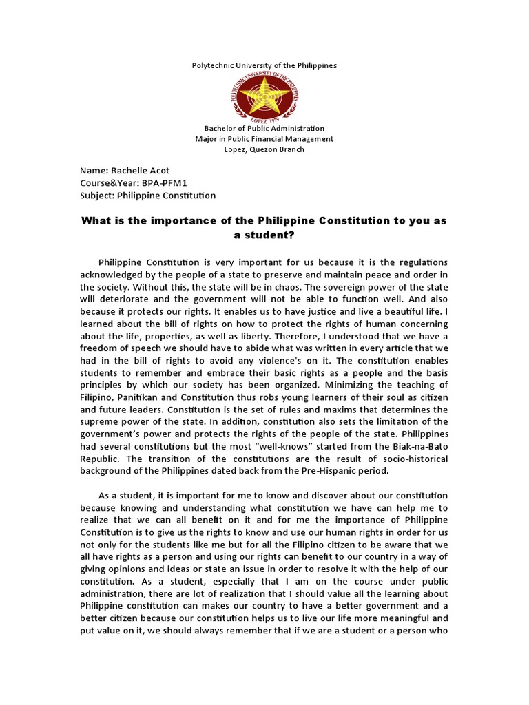 Philippine Constitution | PDF | Constitution | Rights