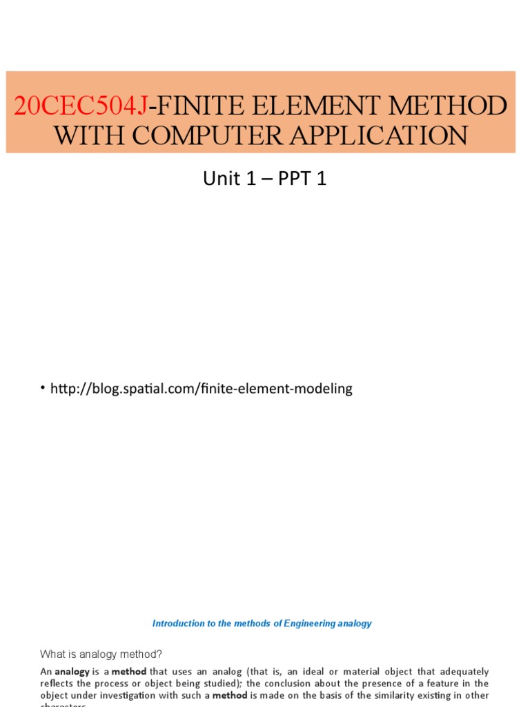 Unit 1 - PPT 1 | PDF | Finite Element Method | Equations