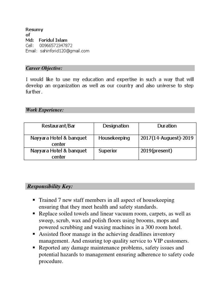 Foridul Islam CV | PDF | Career & Growth
