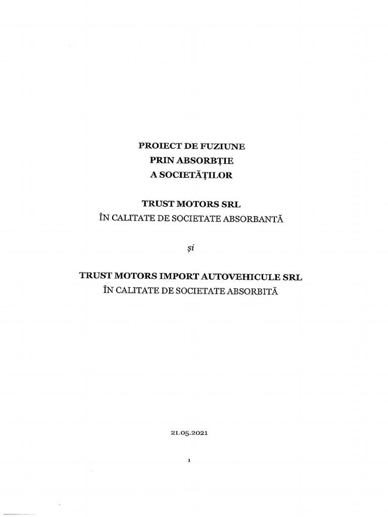Proiect de Fuziune Exemplu | PDF