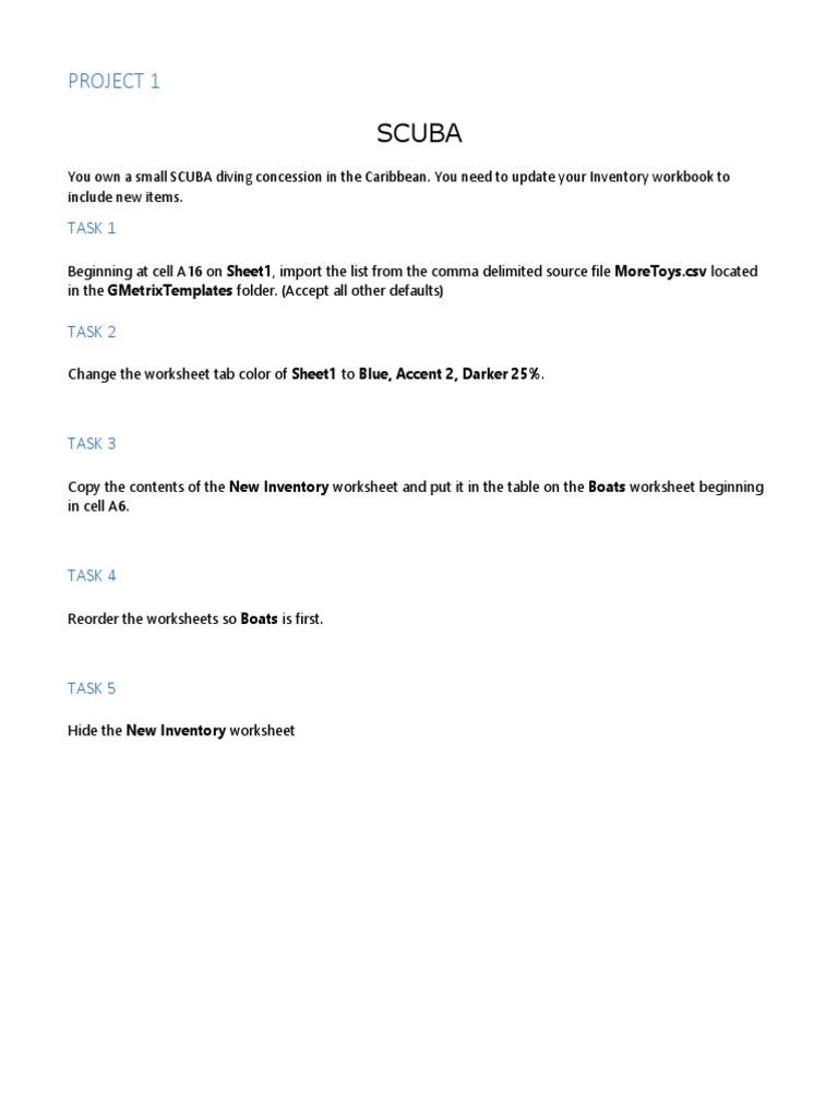 Mos Excel 2016 - Core Practice Exam 1 Raw | PDF | Worksheet | Microsoft ...