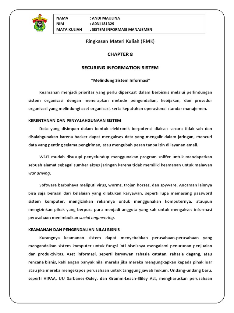 RMK 7 - Andi Maulina - Sim A | PDF | Komputer