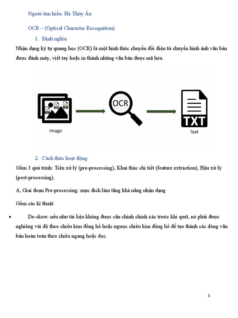 Người tìm hiểu: Hà Thúy Ân OCR - (Optical Character Recognition) 1 ...