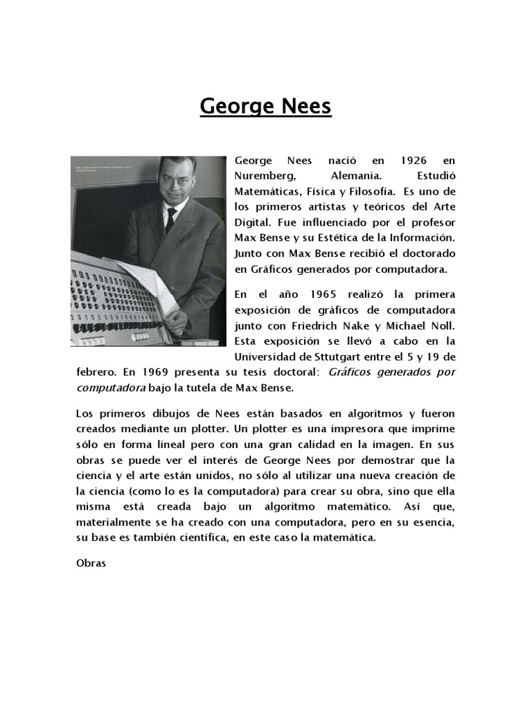George Nees: Pionero del Arte Digital | PDF