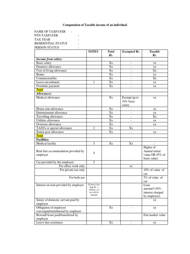 Individual Income Tax Computation Guide | PDF | Tax Deduction | Taxes