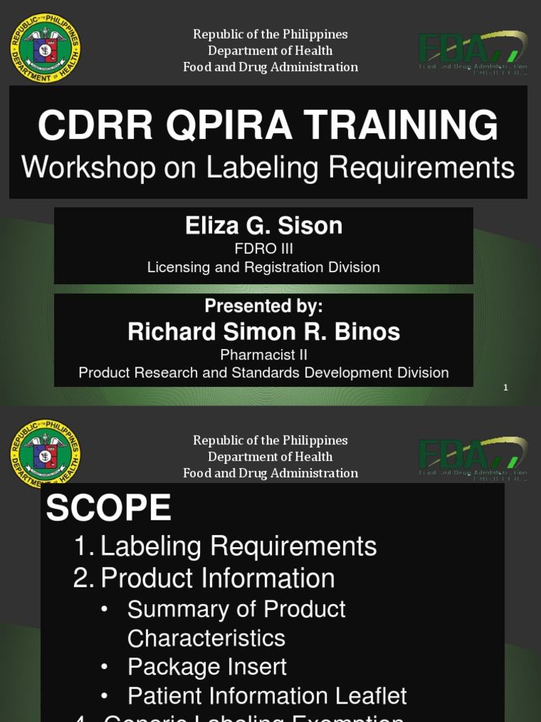 FDA Proposed Labeling Requirements | PDF | Food And Drug Administration ...