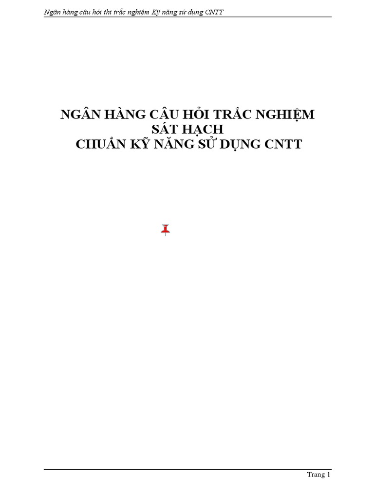 Ngan Hang Cau Hoi Trac Nghiem CNTT Co Ban - Gui SV | PDF