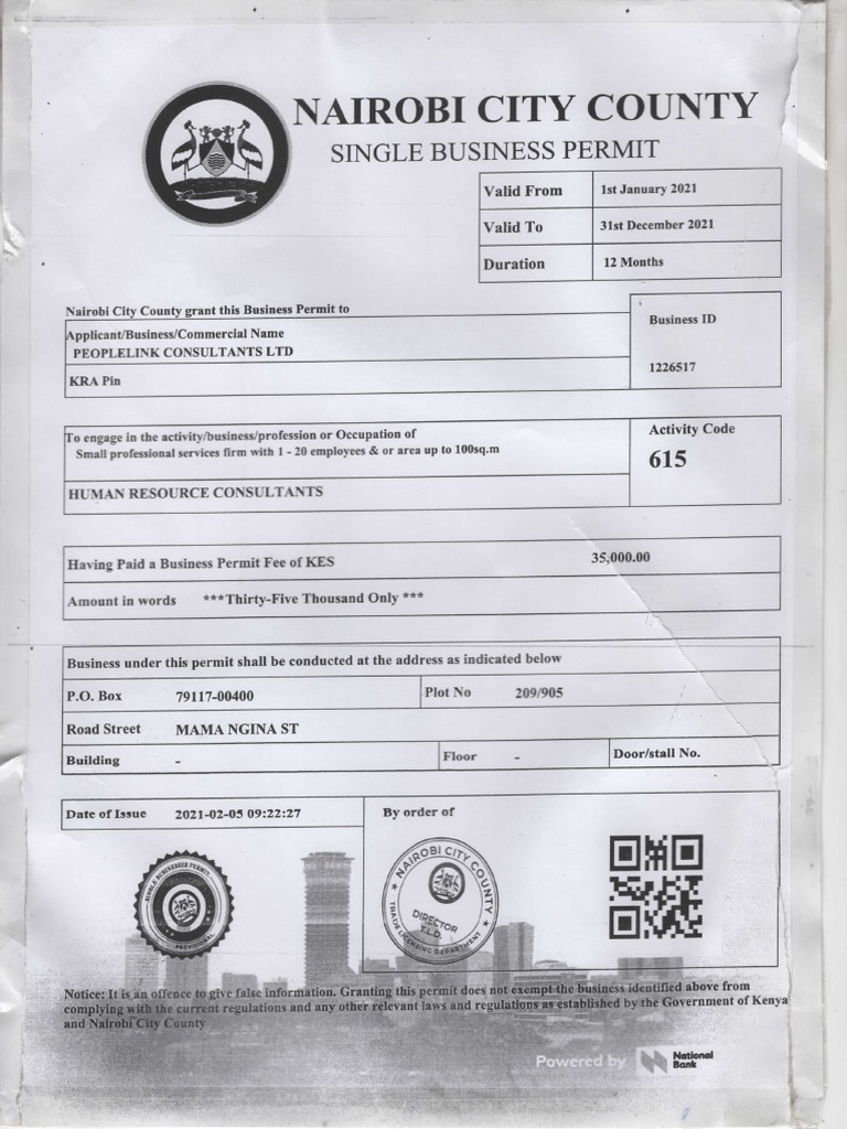Certificate of Permit | PDF