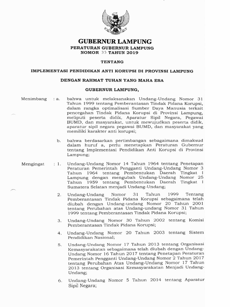 Implementasi Pendidikan Anti Korupsi Di | PDF