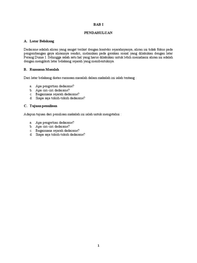 Pengertian dan Ciri-Ciri Dadaisme | PDF