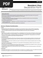 INZ1224 Visitor Visa Declaration Form | PDF | Travel Visa | Immigration