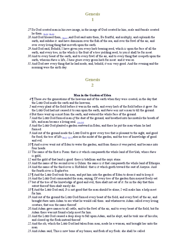 Biblical Creation of Man in Genesis | PDF | Adam | Serpents In The Bible