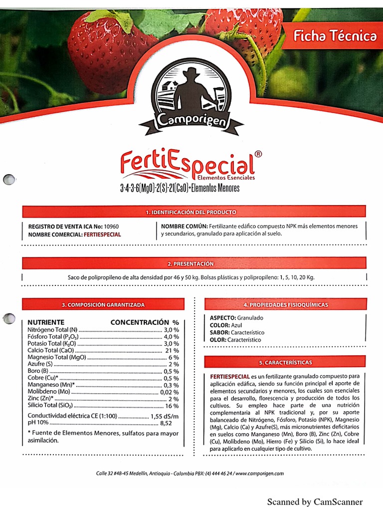 Ficha Técnica Fertiespecial | PDF