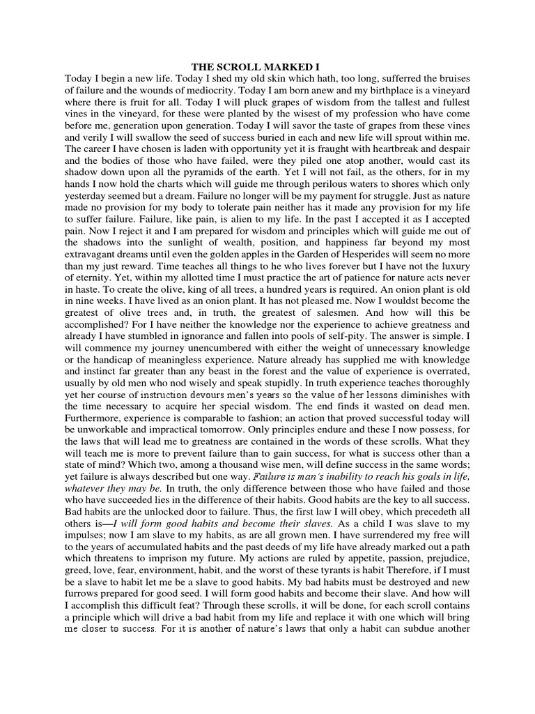 The Scroll Marked I | PDF | Self-Improvement