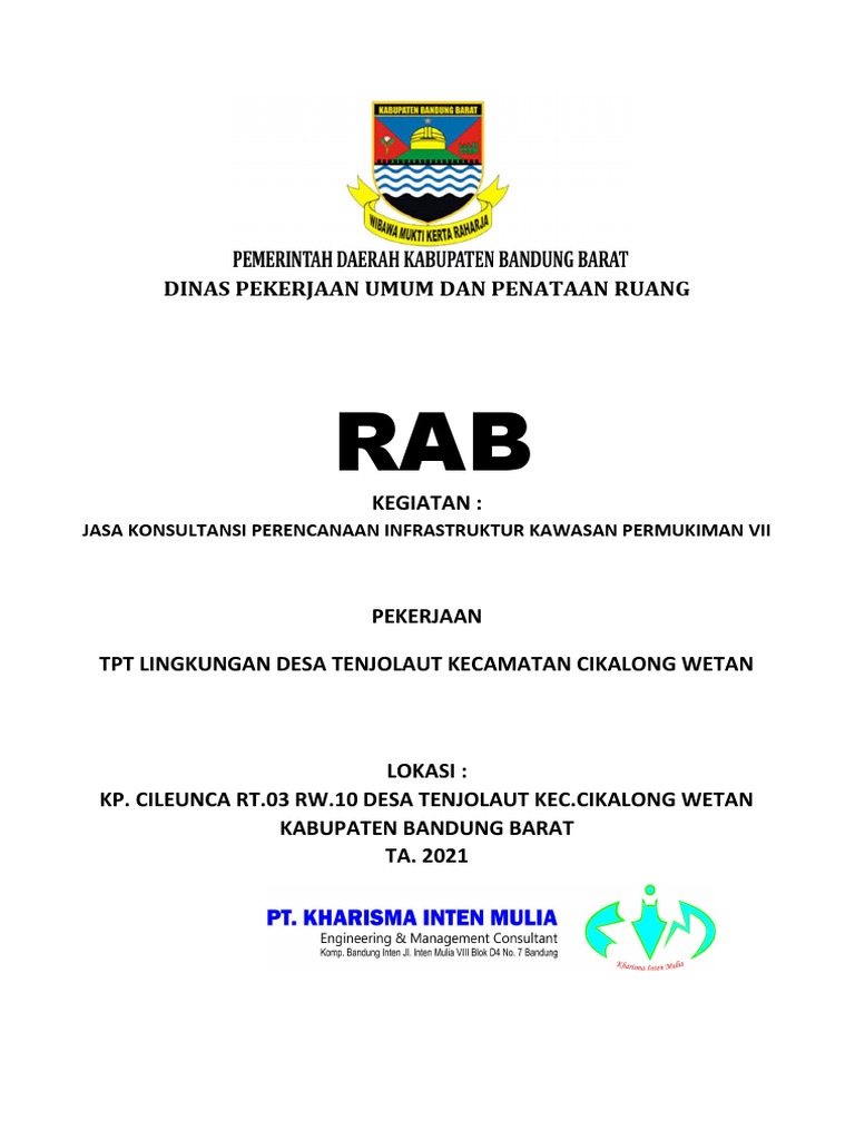 02 Rab TPT Lingkungan Desa Tenjolaut Rev | PDF